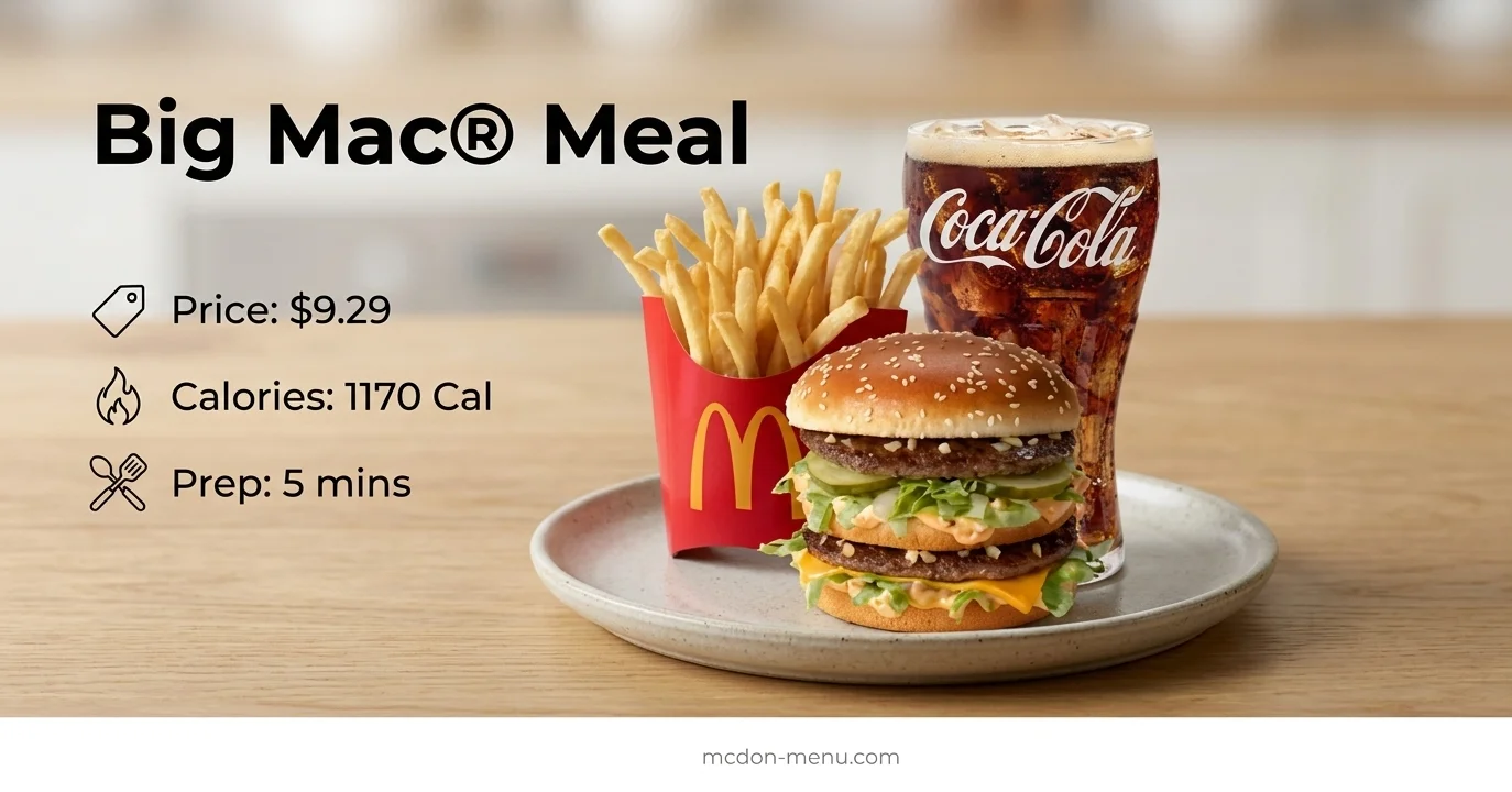 Big Mac® Meal: Calories, Price & Nutrition Facts (1170 Cal)